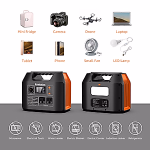 EnginStar Portable Power Station 300W 296Wh Battery Bank with 110V Pure Sine Wave AC Outlet for Outdoors Camping Hunting and Emergency, 80000mAh Backup Battery Power Supply for CPAP