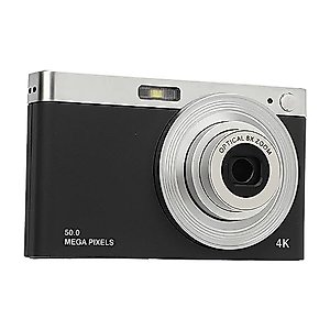 4K Digital Camera, 4K Lightweight Ultra HD Digital Camera, Portable Retro Camera Compact vlog Beauty Filter Camera, for Travel Vlogging (Black)