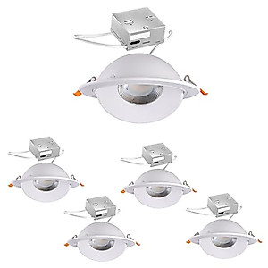 bulbeats 4 Pack 6 Inch LED Recessed Lights CRI90 3000K/4000K/5000K Selectable LED Can Lights, Dimmable White Can-Killer Downlight, 12W 1200LM (110W Eqv.) Canless LED Recessed Light with Acrylic Lens