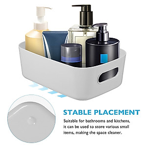 Cabilock 4pcs Storage Baskets Small Items Organizers Tabletop Storage Boxes Household Supplies, Light Grey