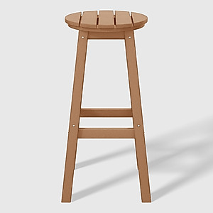WestinTrends 29" HDPE Outdoor Patio Round Bar Stool, Teak