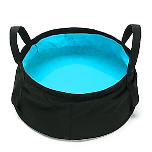 MasterTool - 12L Collapsible Bucket Camping Water Storage Container Portable Folding Foot Bath Tub Wash Basin for Traveling Hiking Fishing Boating Gardening, Light Blue