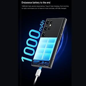 ciciglow S23 Pro Mini Smartphone, Compact and Portable, 2GB 16GB ROM, Dual Cameras, 3G Pocket Cell Phone for8.1 (Black)