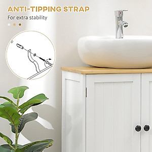 Pedestal Sink Storage Cabinet with 2 Doors Traditional Under Sink Cabinet Bathroom Space Saver Organizer with Adjustable Shelf White Bathroom Vanity Cabinet,Bathroom Sink Vanity 23.5"W X 13"D X 23.5"H