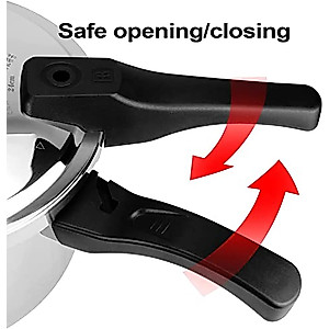 Stainless Steel Pressure Cooker Cookware rice cooker about 2-5 person use explosion-proof Thickened Safety home use durable (4.22 Quart)