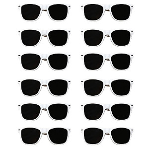TheGag White Sunglasses Bulk- (Pack of 36) Wedding Bridal Party Sunglasses Bulk Party Favors Pack Women-Men