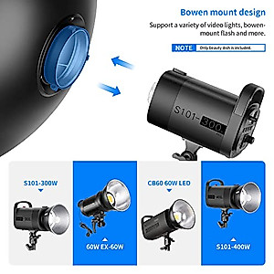 NEEWER 16"/41cm Aluminum Standard Reflector Beauty Dish with White Diffuser Sock for Bowens Mount Studio Strobe Flash Light, NEEWER Vision 4 ML300 S101-300W S101-400W etc