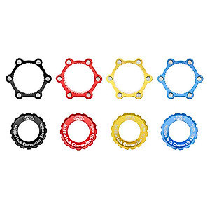 UXELY Bicycle Center Lock 6-Bolt Disc Brake Rotor Adapter, Middle Lock Disc Brake Conversion Seat for Mountain Bikes, Bike Hub Adapter, Centerlock Adaptor 6-Hole Including Lock Ring