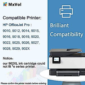 MxVol Remanufactured 962XL Ink cartridges Combo Pack Replacement for HP 962XL 962 XL Work for OfficeJet Pro 9015 9025 9018 9010 9012 9020 9022 9026 9027 9028 Printer (4 Pack)