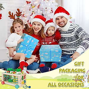 Winique Wooden Montessori Toys for 1 2 Year Old, 6-in-1 Baby Toys 12-18 Months Shape Sorter Educational Toys, 1st Birthday Christmas Easter Gift Sensory Toys Carrot Harvest Game