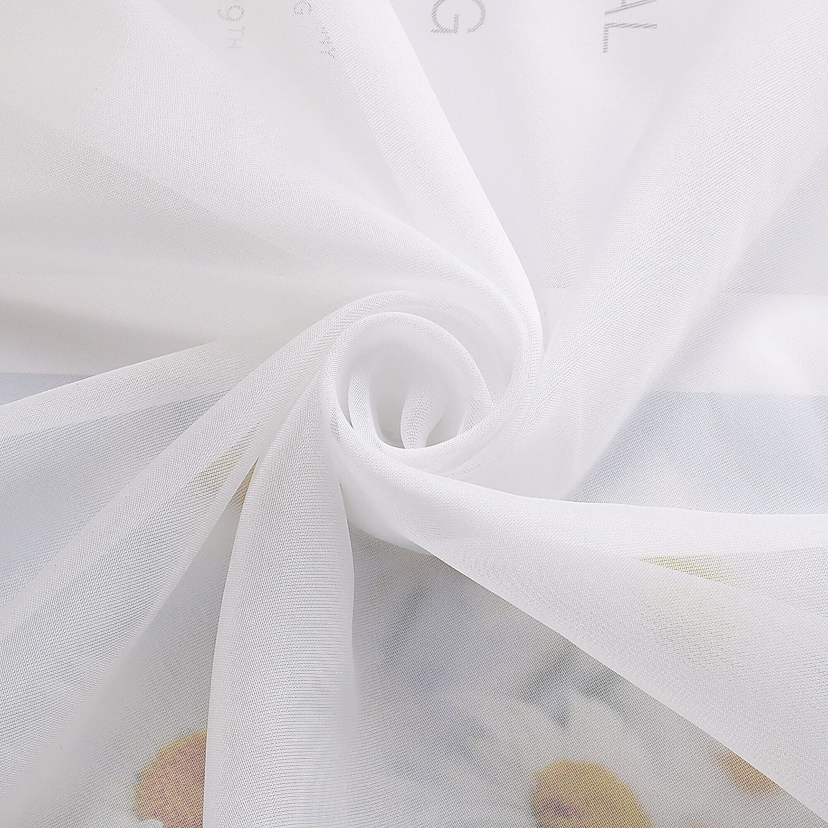 Joyswahl Balloon Shades Tab Top Sheer Window Curtain Balcony Bowknot Tie Up Voile Roman Shades, 1pc (Sand, W47 x L55 inch)