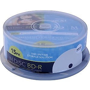 SECOMP Millenniata BD-R Printable Cake Box of 15 Medium Disc 25g