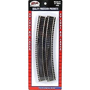Atlas 535 HO Code 83 22" Radius Curve Section 6pcs