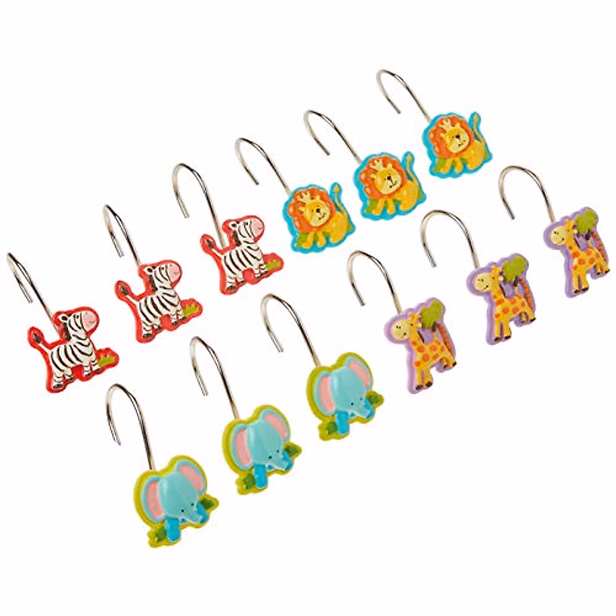 Kushies Baby Jungle Themed Shower Hooks 12 Pieces