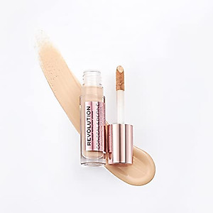Makeup Revolution Conceal & Define Concealer, Full Coverage Makeup Concealer, Matte Finish & Long Wear, For Fair Skin Tones, Vegan, C6, 4ml