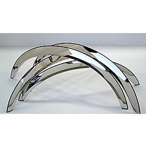 QMI 275504 -Fender Trim Compatible With Ford Escape Mirror Polished Stainless Steel Wide Width Set Of 4