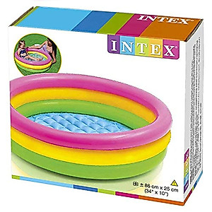 Intex 2.8ft x 10in Sunset Glow Inflatable Colorful Baby Swimming Pool (2 Pack)