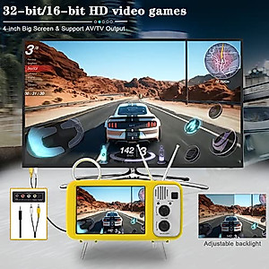 Retro Handheld Emulator Game Console with 5000 Classic Video Games,4.0Inch Screen Mini Game Machine Support for Connecting TV and Two Players, Present for 12 Years up (Yellow)