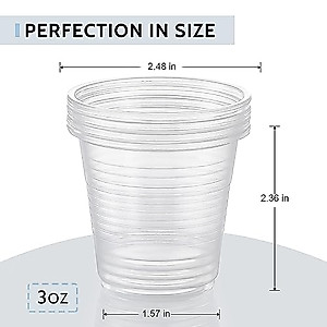 AOZITA 160 Pack Bathroom Cups, 3 oz Mouthwash Cups, Small Disposable Clear Plastic Cups for Rinse Bath Cup Shot Cups Disposable for Drinking Washing Cups