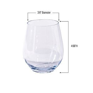 Prepara Clarity Classic Tritan Wine Glass 4 Pack, 19.5 Ounce, Clear