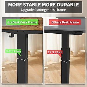 ExaDesk 63×30 Inch Electric Standing Desk with 2 Drawers, Adjustable Height Widened Stand Up Desk with Storage Shelf, Sit to Stand Ergonomic Workstation for Home Office