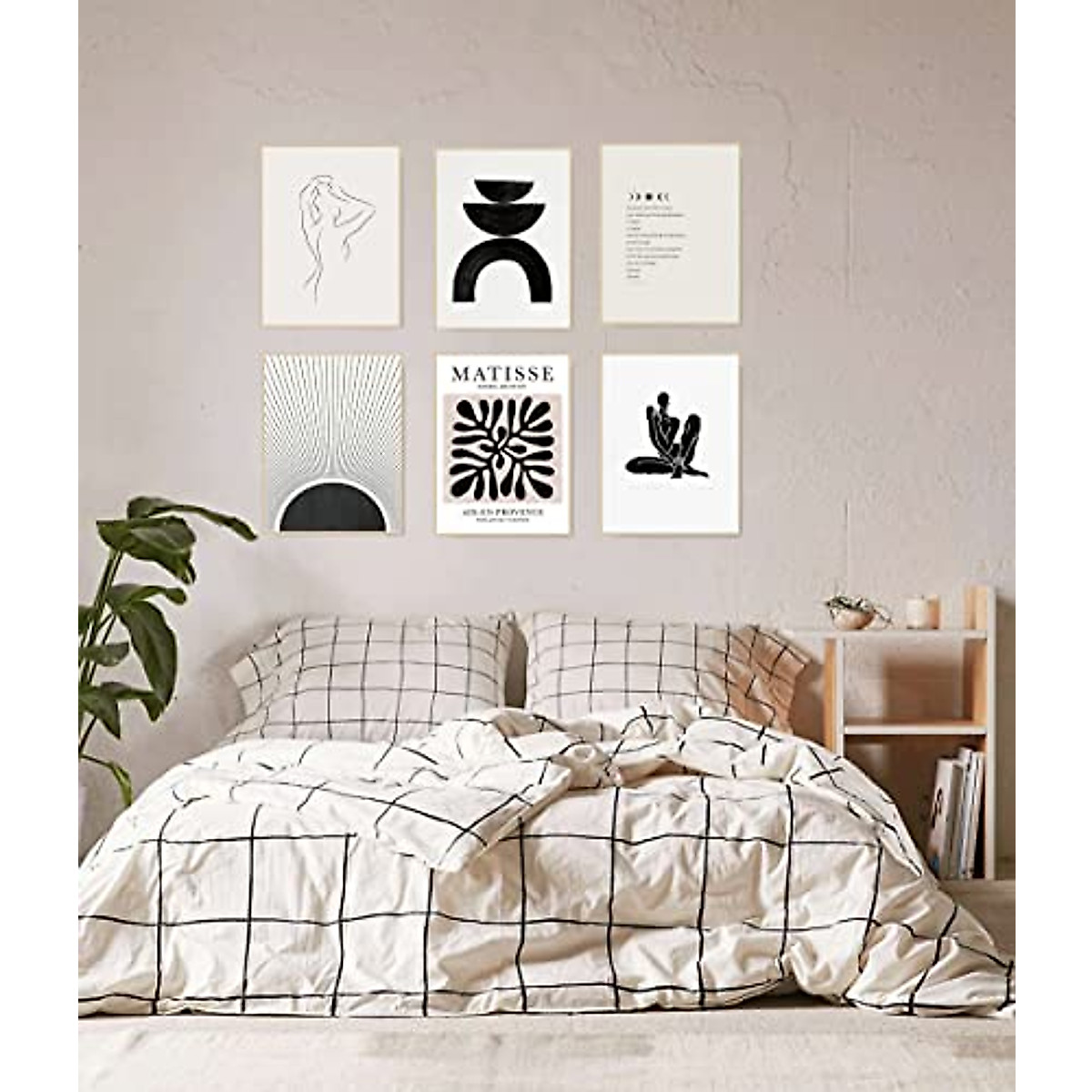 Onivein Matisse Wall Art Prints Set of 6 Black and White Boho Posters Matisse Minimalist Abstract Modern Bohemian Line Artwork Women Body Pictures for Bedroom Living Room Decor（8x10inch, Unframed