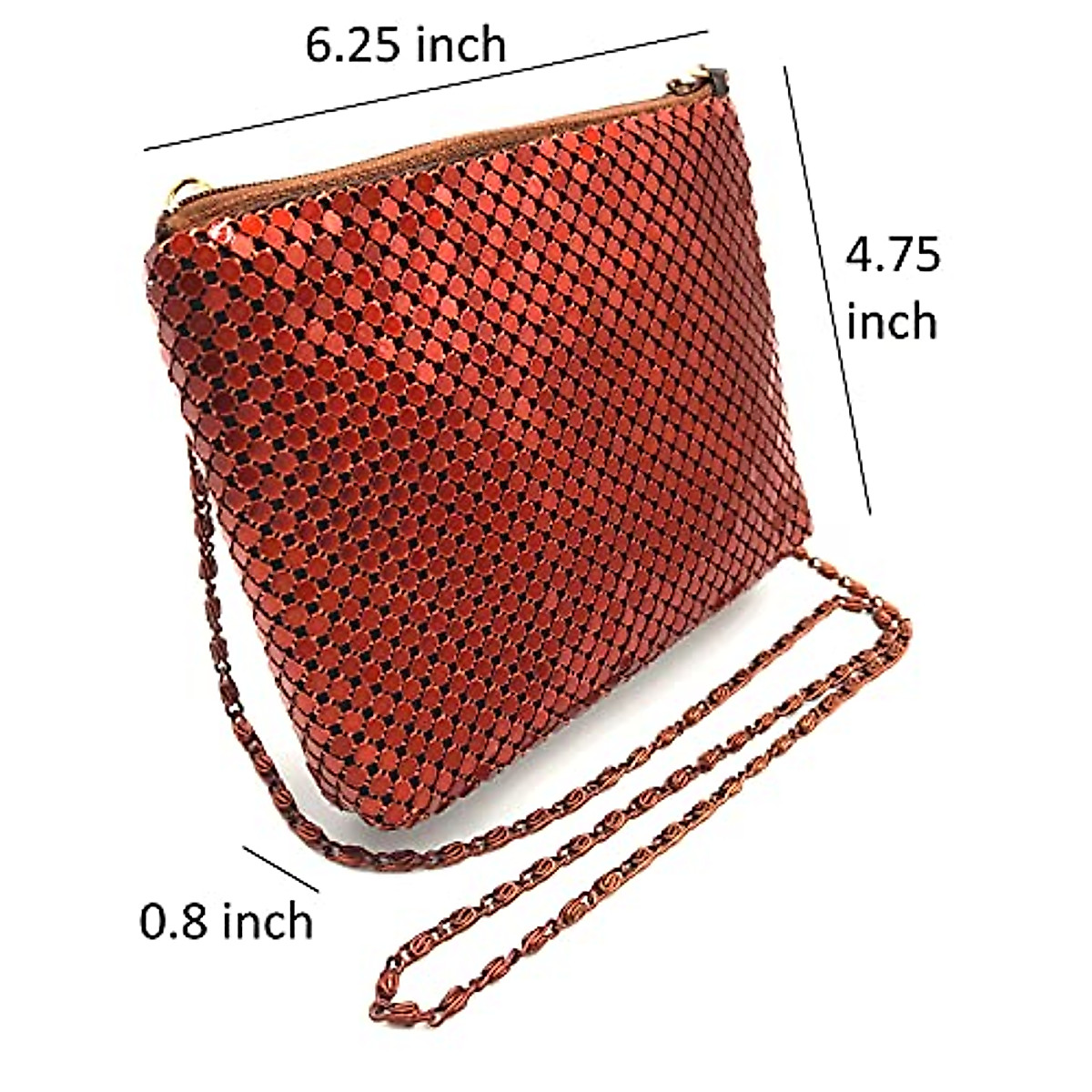 Small Crossbody Clutch Evening Bags for Women Vintage Mesh Purse Bag for Cocktail Party Prom Wedding Banquet Copper