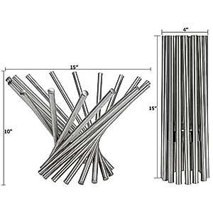 Nicunom Stainless Steel Rotation Fruit Bowl, Foldable Rotation Fruit Basket, Modern Countertop Fruit Basket Holder, Unique Design Decorative Fruit Stand Kitchen Storage, Silver