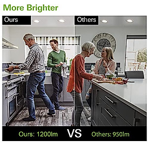 hykolity 12 Pack 5/6 Inch LED Recessed Lighting, Baffle Trim, CRI90, 15W=100W, 1100lm, 5000K Daylight White, Dimmable Recessed Lighting, Damp Rated LED Recessed Downlight, ETL Listed