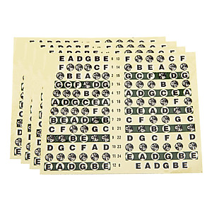 4Pcs Yootones Guitar Fretboard Stickers Acoustic Bass Guitar Fretboard Note Map Stickers for Beginner Practice Learner