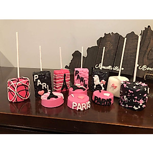 2Pcs/Set Mini Size I Love Paris Fondant Molds, Eiffel Tower Poodle Silicone Fondant Mold for Cake Cupcake Sweet Treats Decorating Sugar Craft Gum Paste Chocolate Candy Polymer Clay Resin Mold