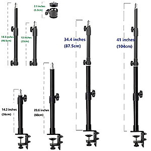 Overhead Phone Stand, Multi-Purpose Desktop Video Mount Holder Compatible with iPhone Samsung Smartphone Cameras Webcams Light Panels, for Nail Art, Baking, Crafting, Ceramics, Makeup, Online Course