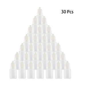Muluo 30 Pcs 5 ml Empty Plastic Squeezable Eye Dropper bottle Plastic dropper bottle Portable Eye Drop Container with Screw Cap and Plug