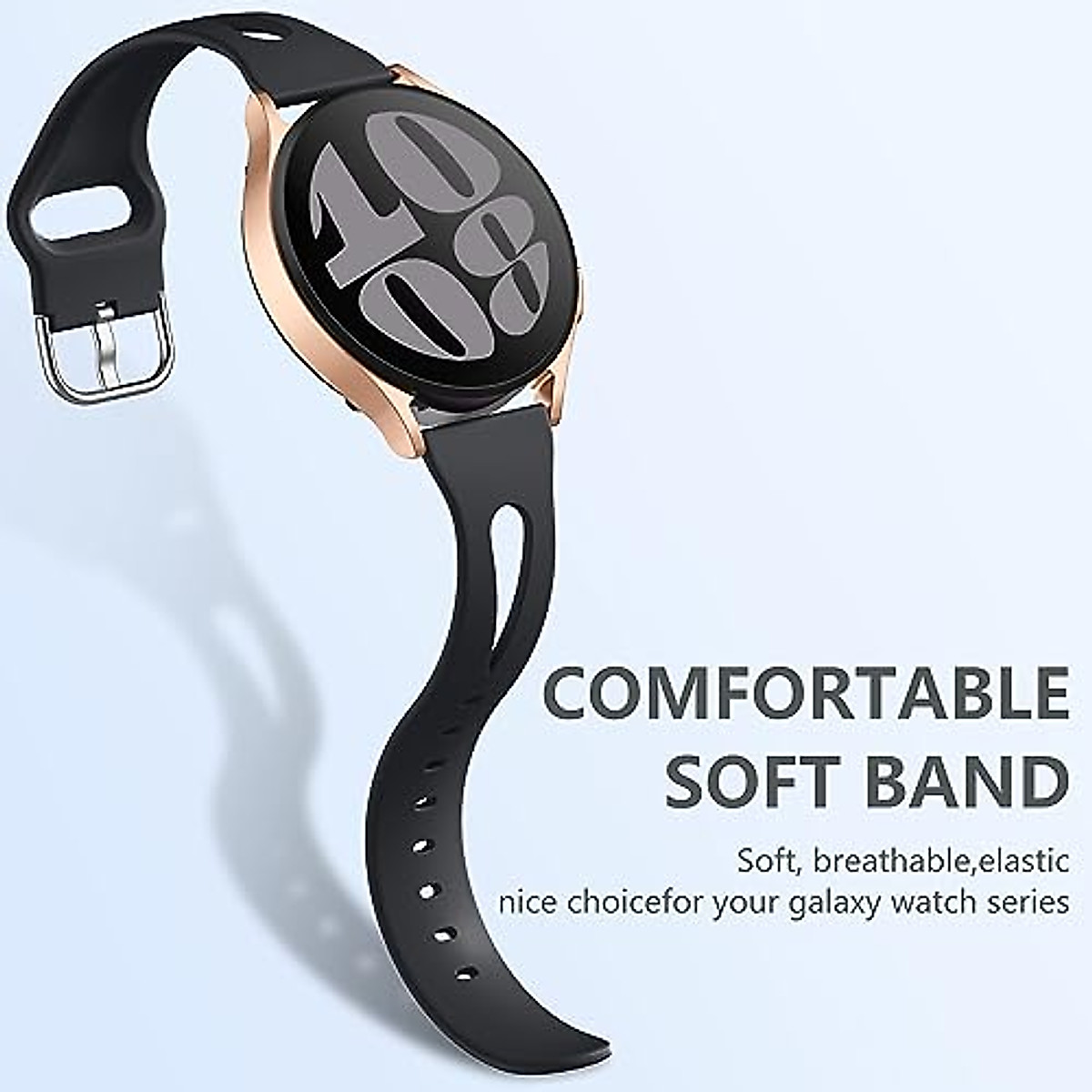 GEAK 6 Pack Compatible with Samsung Galaxy Watch 6 Band/Galaxy Watch 4 Band/Galaxy Watch 5 Band 40mm 44m, 20mm Soft Silicone Sport Straps for Galaxy Watch 6/5/4/3/Galaxy Classic/Active 2 Women