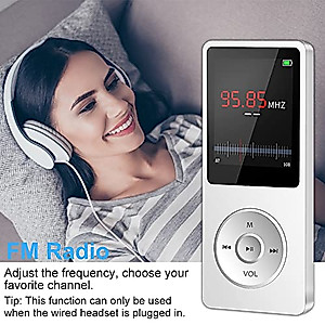 MP3 Player with Bluetooth, Skybess 32GB Portable Digital Lossless MP3 Music Player with Speaker/FM Radio/Voice Recorder/E-Book/Alarm Clock for Student Adult, Support up to 128GB (Headphone Included)