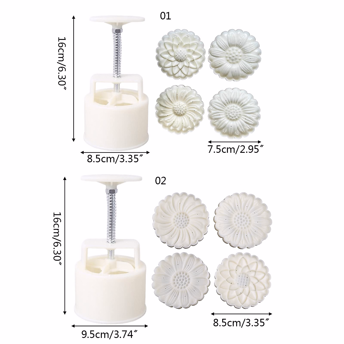 Fogun 200g Flower Shape Plastic Mooncake Molds Mooncake Mold DIY Baking Accessories Kitchen Tools for Mid-Autumn Festival