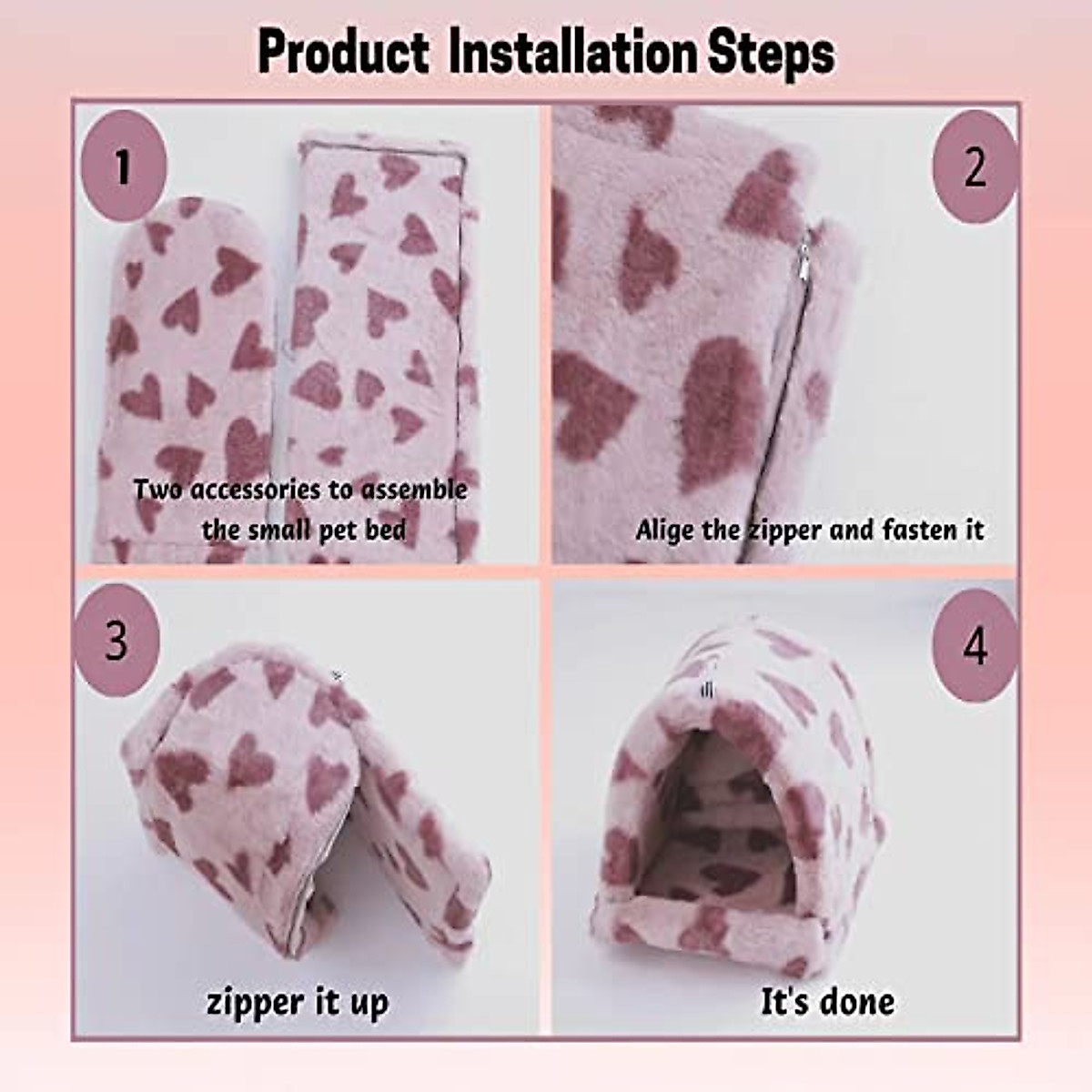 neolun Rat Bed Ferret Rodent Hammock Bed Hideout Cage Accessories Toy Bed for Guinea Pig Chinchilla Hedgehog Sugar Glider (Pink)