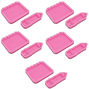 DD-life 10 Pcs Pencil Shape and Note Shape Silicone Molds for Office Supplies Baking Crafts Keycahin Decoration（5 Pencil Shape，5 Note Shape）
