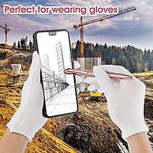 Cobee® Rose Gold Ballpoint Pens with Stylus Tip, 10 Pcs 1.0mm Retractable Ball Point Pens Black Ink Metal Pen Medium Point Writing Pen Stylus Pen for Touch Screens School Office Gift Supplies