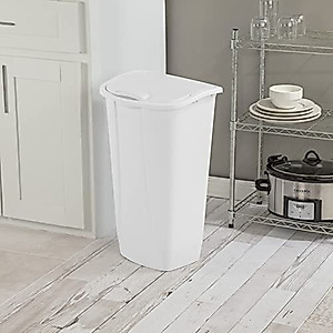 Sterilite 10938006 11 Gallon/42 Liter SwingTop Wastebasket, White, 6-Pack