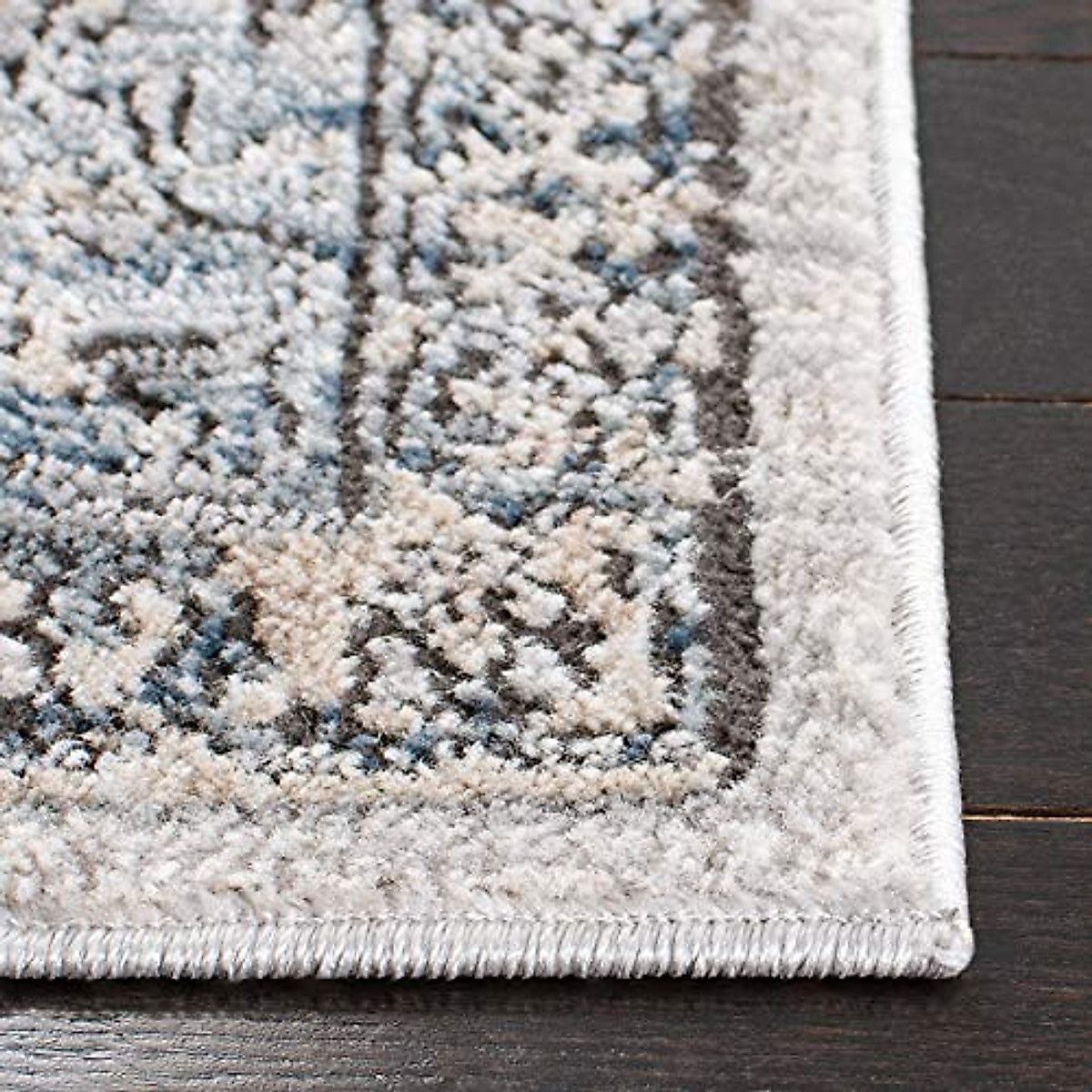 SAFAVIEH Oregon Collection 8' x 10' Light Blue/Ivory ORE877M Oriental Distressed Non-Shedding Living Room Bedroom Dining Home Office Area Rug