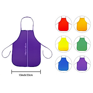 lyivssuy Children's Artists Fabric Aprons - Classroom,Kitchen, Community Event, Crafts & Art Painting Activity. Safe Clean 12 Pack Assorted Colors
