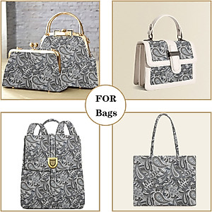 Picheng Paisley Flower Faux Leather Sheets: Paisley Cashew Flower Faux Leather Rolls 13.8"X53"(35cmX135cm) PU Solid Faux Leather Sheet for Making Crafts, Sewing DIY Projects (Paisley Flower-E)