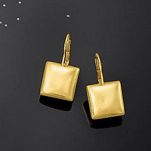 Ross-Simons Italian 18kt Gold Over Sterling Square Drop Earrings