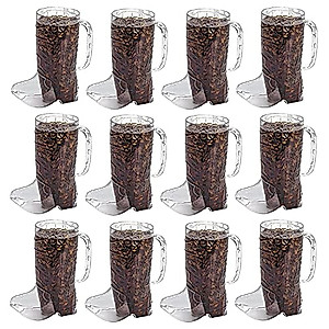 Fun Express Cowboy Boot Mugs - Bulk set of 12 Mugs, each holds 17 oz - Western Rodeo Party Supplies and Nashville Decorations