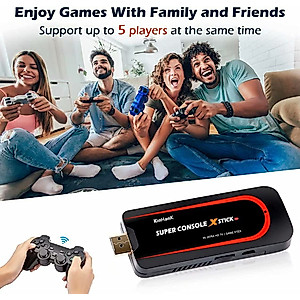 Relemo Super Console X Stick Retro Game Console Built-in 50000+ Games 4k Output Plug and Play Video Game Console with 2 Controllers for PS1/PSP/N64/MD (128G)