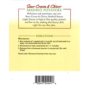HealthSmart High Protein Instant Creamy Sour Cream & Chive Mashed Potatoes | Low Carb, Low Fat, Low Calorie Mashed Potatoes - Gluten-Free, Quick & Easy Meal | Portion Controlled Servings, 7 Count Box