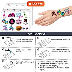 50s Temporary Tattoos for Fans, Themed 50s Birthday Party Decorations Favors Party Supplies 96PCS Tattoo Sticker Women Men Gifts Boys Girls Classroom School Prizes