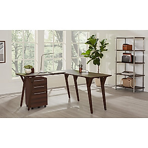 Realspace® Trezza 62"W L-Shaped Computer Desk, Warm Walnut
