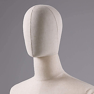 Tailors Dummy Male Maniquins Torso with Adjustable Height |Dressmakers Dummy with Stable Base for Dress Form Display